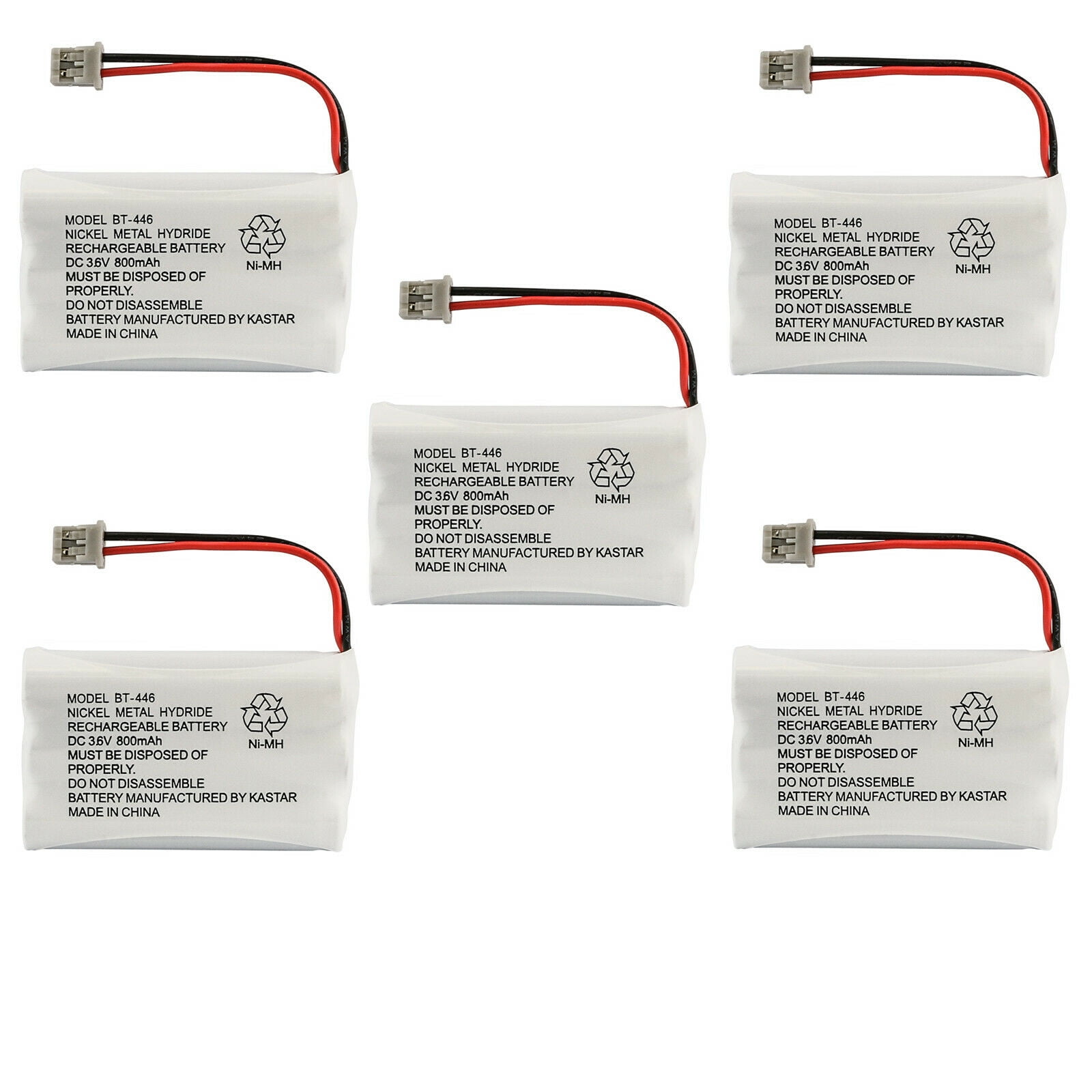 Kastar 5-Pack Battery Ni-MH 3.6V 800mAh Replacement for AT&T 3095 3470 ...