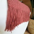 LOMAO Knitted Throw Blanket with Tassels Bubble Textured Lightweight ...