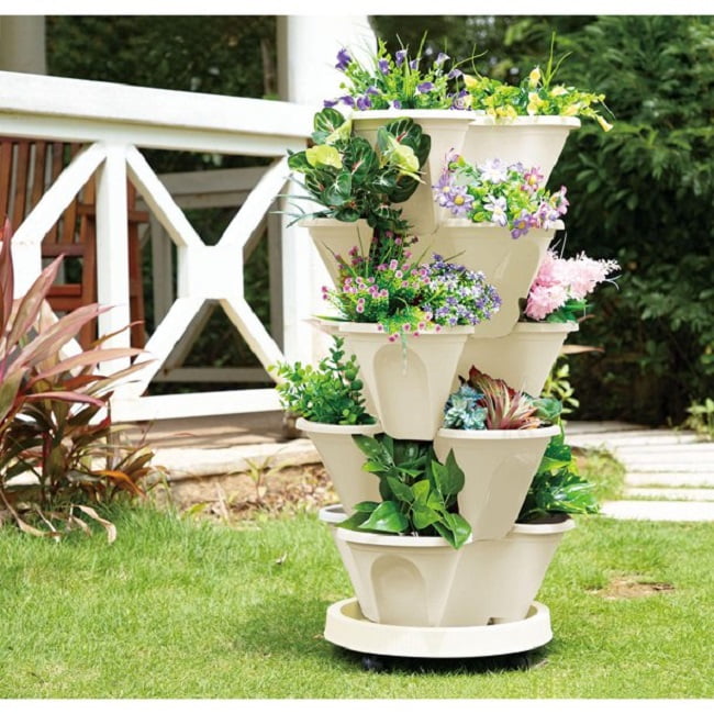 Ever K 5-Tier Plastic Stackable Flower Pot - Walmart.com