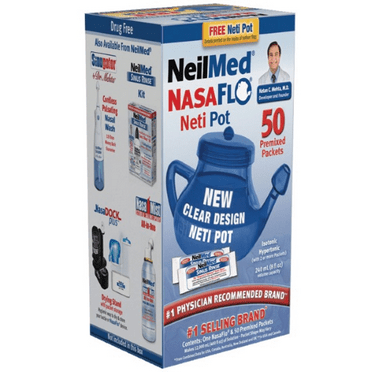 Equate Neti Pot with 50 Saline Packets Nasal Wash System for Sinus ...