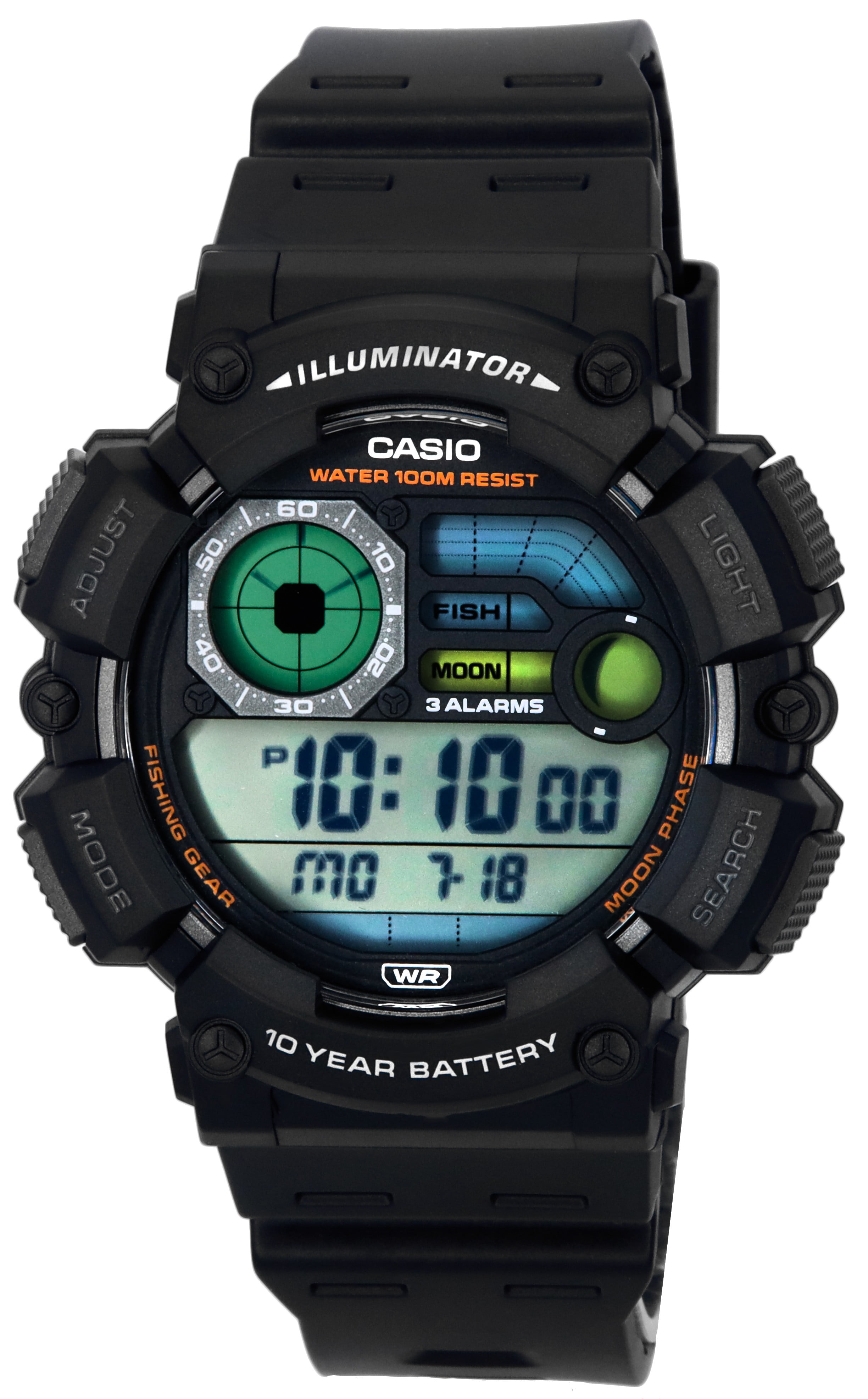 Casio Fishing Gear Line Digital Quartz WS-1500H-1A WS1500H-1 100M Men's ...
