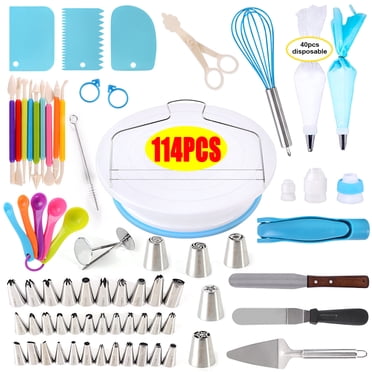 LeaderPro 72 Pcs Cake Decorating Kits Supplies with Cake Turntable ...