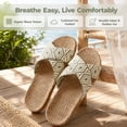 Abcomgle Summer Slippers for Women Indoor Bohemian Print Linen Cross ...