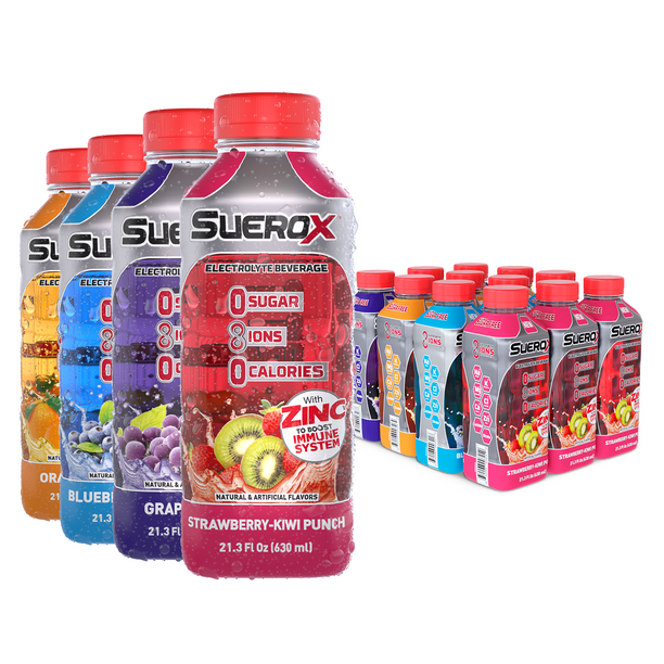 SueroX Zero Sugar Electrolyte Drink for Hydration and Recovery, Variety ...