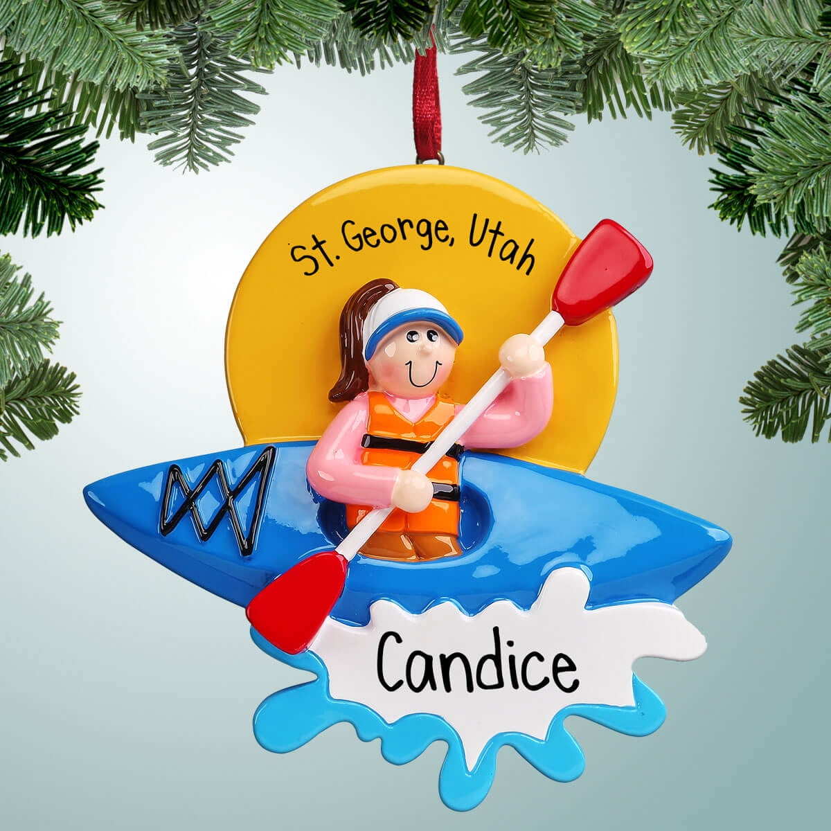 Kayak Female with Brown Hair - Rafting - River - Lake - Ocean - Boat ...