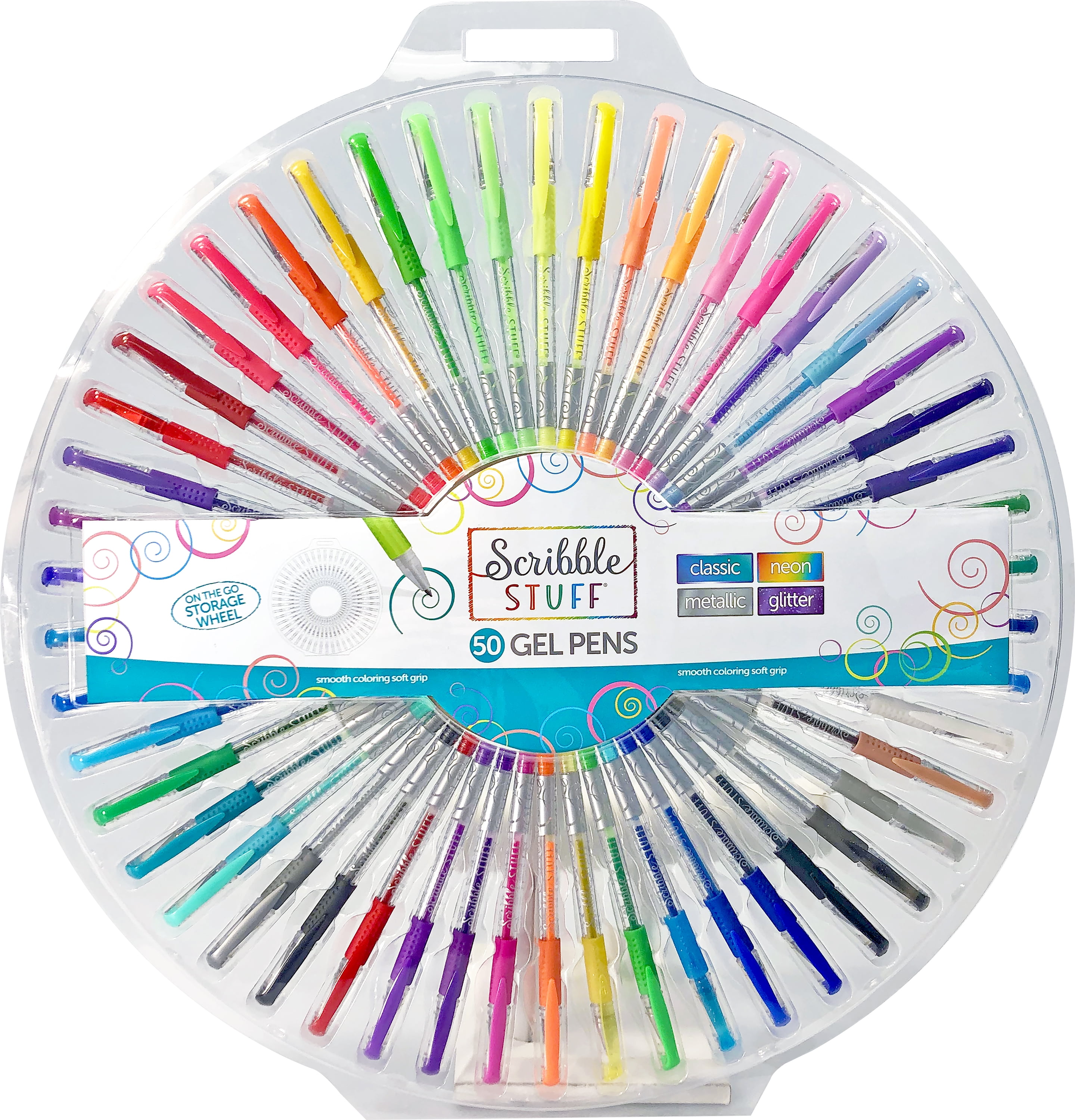 Scribble Stuff 50ct Gel Pen Wheel in Storage Case - Walmart.com