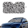 XYZCANDO Foldable Sunshade with Zebra Print Pattern, Windshield Sun ...