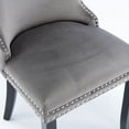 Modern Velvet Upholstered Dining Chairs With Back Button Nailhead Trim