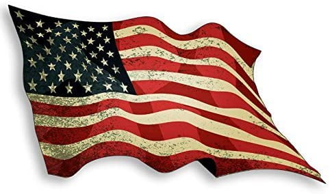 Waving Vintage USA Flag 3M Reflective sticker| American Old Decal ...