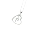 Aishvi Jewels 1Ct Round Cut Real Moissanite Heart Initial "P" Letter ...