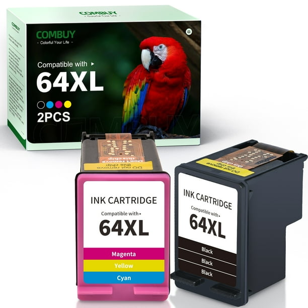 64 XL Ink Cartridges Black/Tri-Color Replacement for HP Ink 64XL Used ...