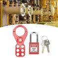 Padlocks Hasps Set, Lockout Tagout Kit 6 Hole Design Security Tamper ...