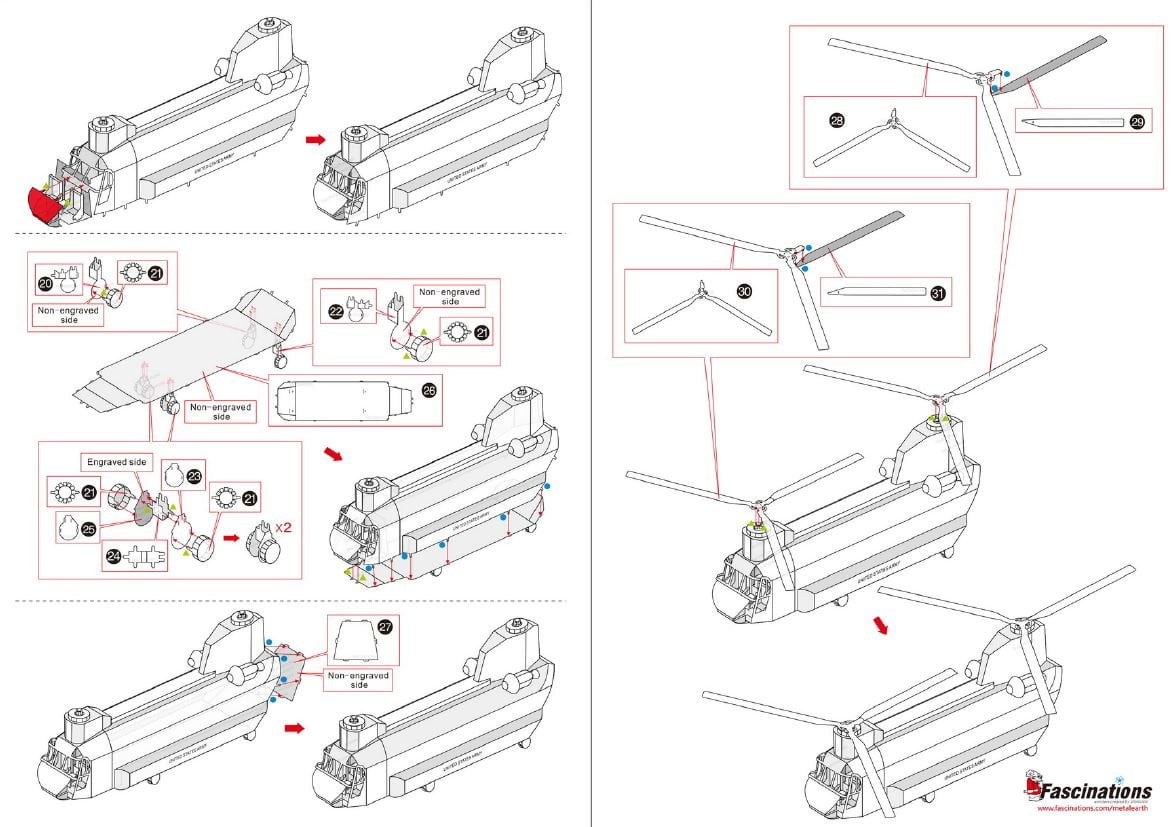 Fascinations Metal Earth Boeing Ch-47 Chinook Helicopter 3D Metal Model Kit