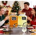2 Pack1Gallon Glass Drink Dispenser with Stand&Bamboo Lids&Fruit ...