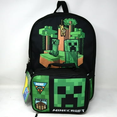 Minecraft Creeper Backpack for Boys & Girls, Gaming Bookbag with Double ...