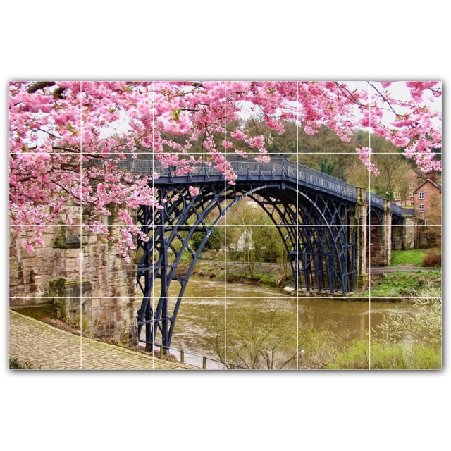 Picture-Tiles.com: Bridge Ceramic Tile Wall Mural WAL500268-64L. 48"W x ...