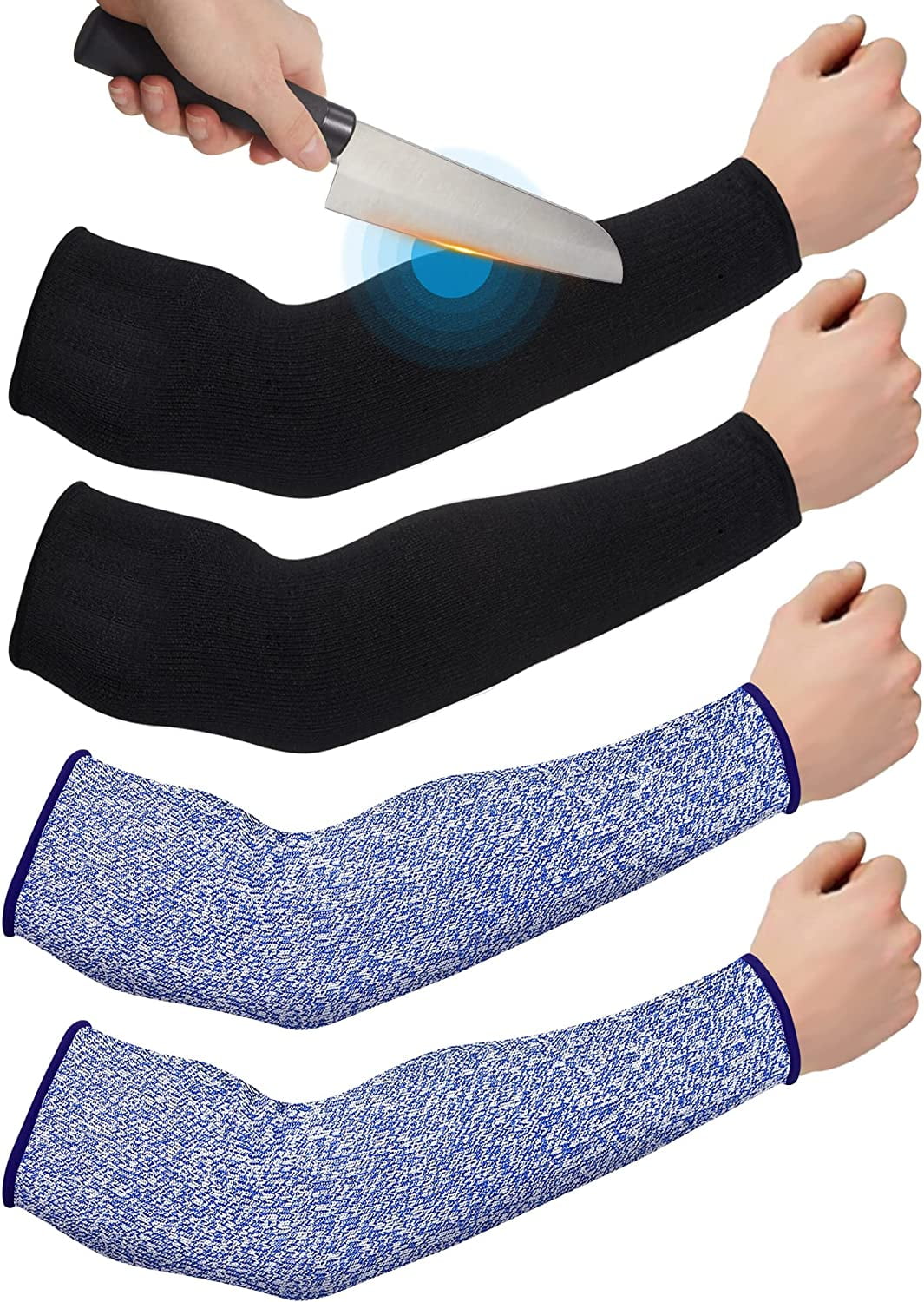 2 Pairs Cut Resistant Sleeves Thin Arm Protectors Arm Guard Protectors ...