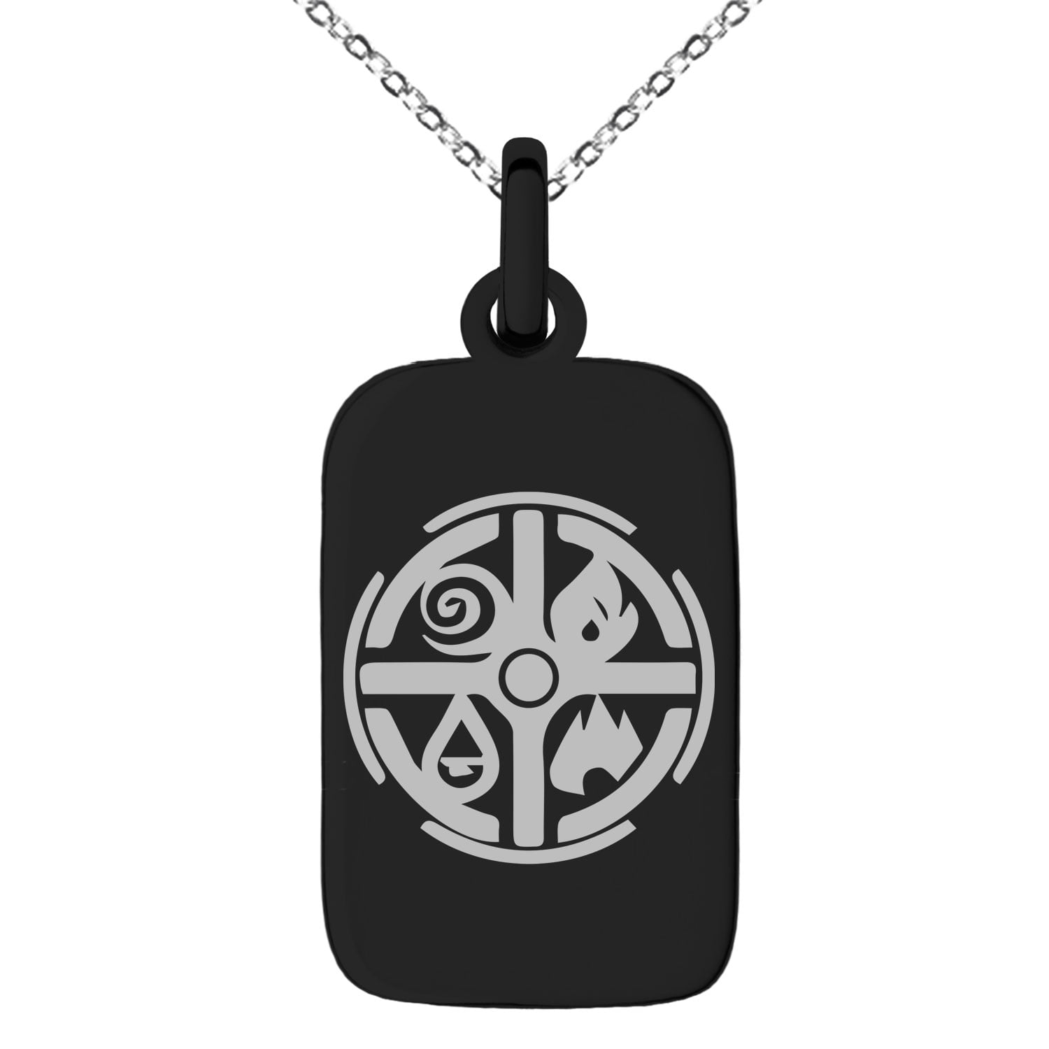 Stainless Steel Elementalism Magic Rune Engraved Small Rectangle Dog ...