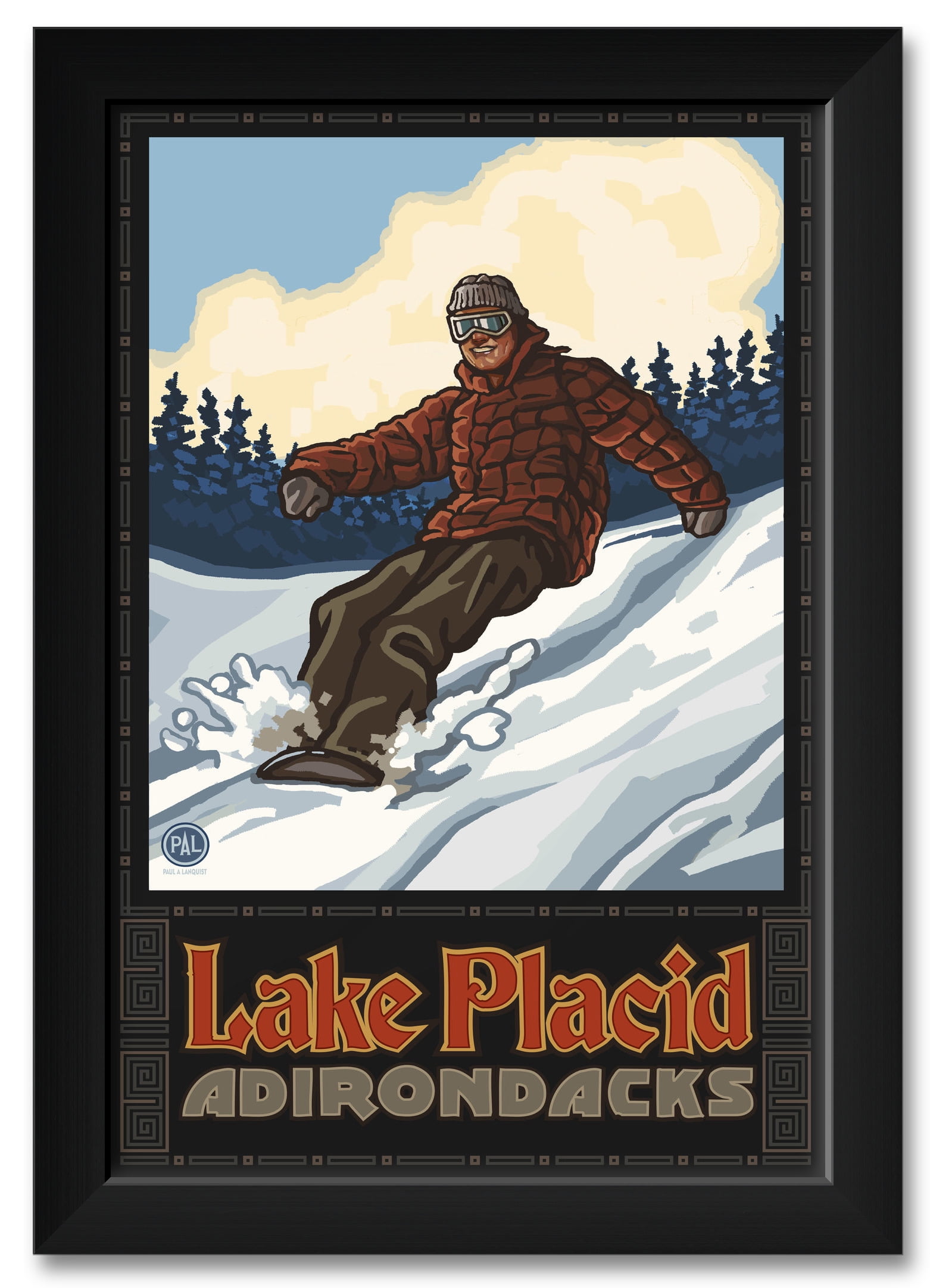 Lake Placid Adirondacks New York Snowboarder Edge Hills Framed Art ... Lake Placid Adirondacks New York Snowboarder Edge Hills Framed Art ...