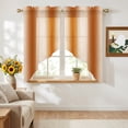 Burnt Orange Ombre Sheer Curtains Swag Valances for Windows Gradient ...