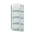 WhizMax Bathroom Storage Corner Vanity Cabinet,Ribbed Glass Door 4 ...