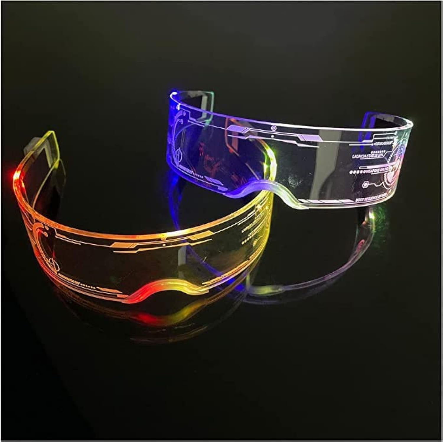 Gafas LED Fency con pilas, colores de luz parpadeantes o fijos, gafas ...