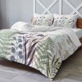 4 Piece Duvet Cover Set Full, Vintage Farm Flower Green Leaves Soft ...