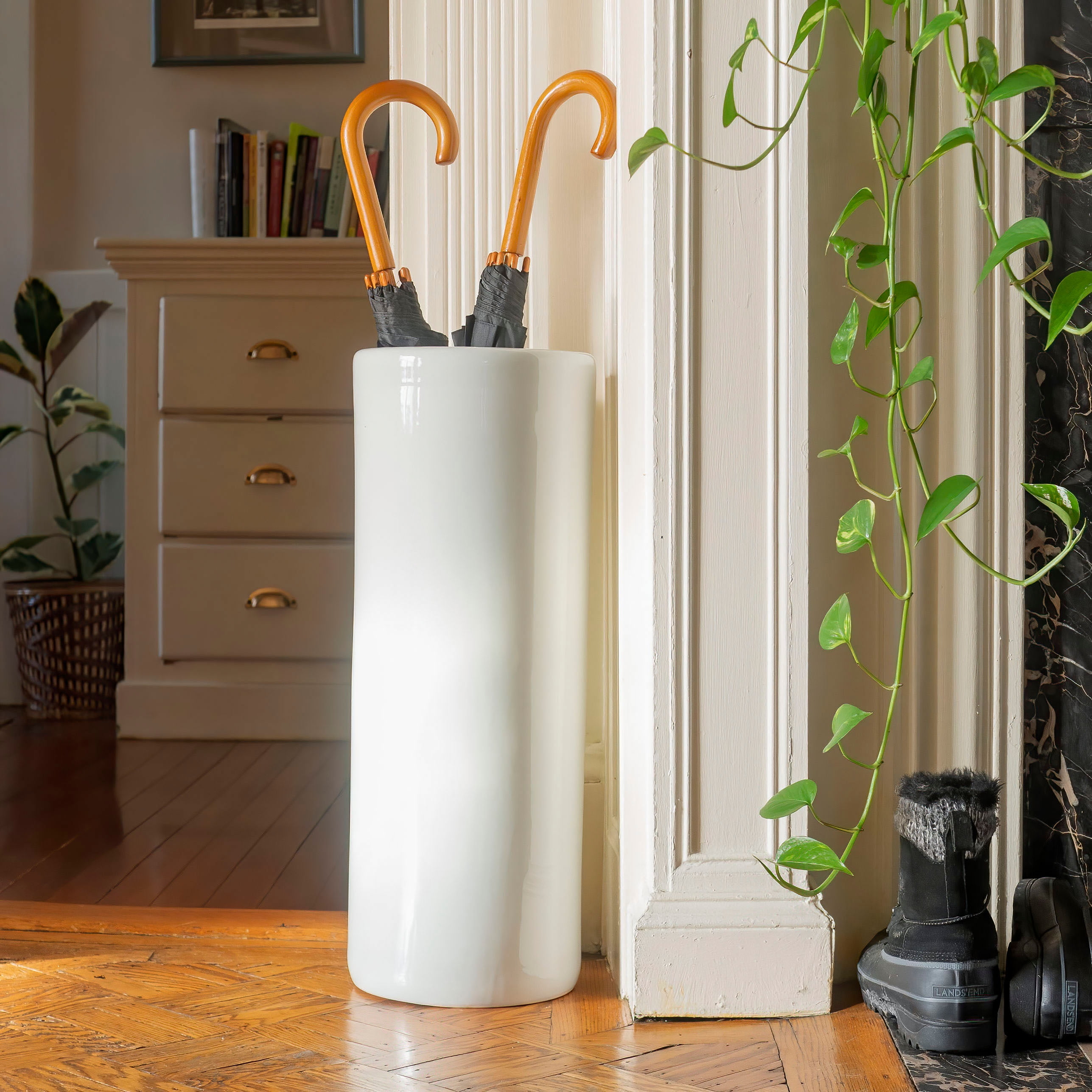 24" White Porcelain Umbrella Stand - Walmart.com