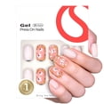 30 count Press Nails, with Apricot Design, Full Cover False Nails Tips ...