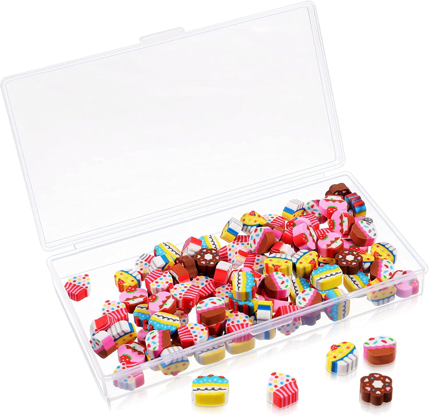 100 Pieces Mini Pencil Erasers Erasers Pack Mini Erasers Assortment ...