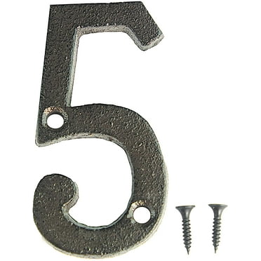 HIllman 841624 4-Inch Nail-On Black Die Cast Aluminum, House Number 4 ...