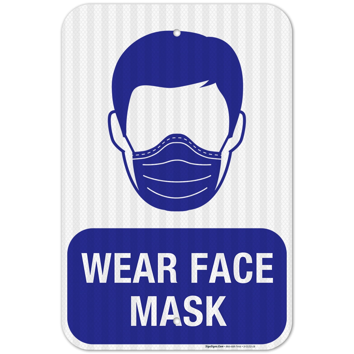 Please Wear Face Mask Sign, 12x18 Reflective Aluminum EGP - Walmart.com
