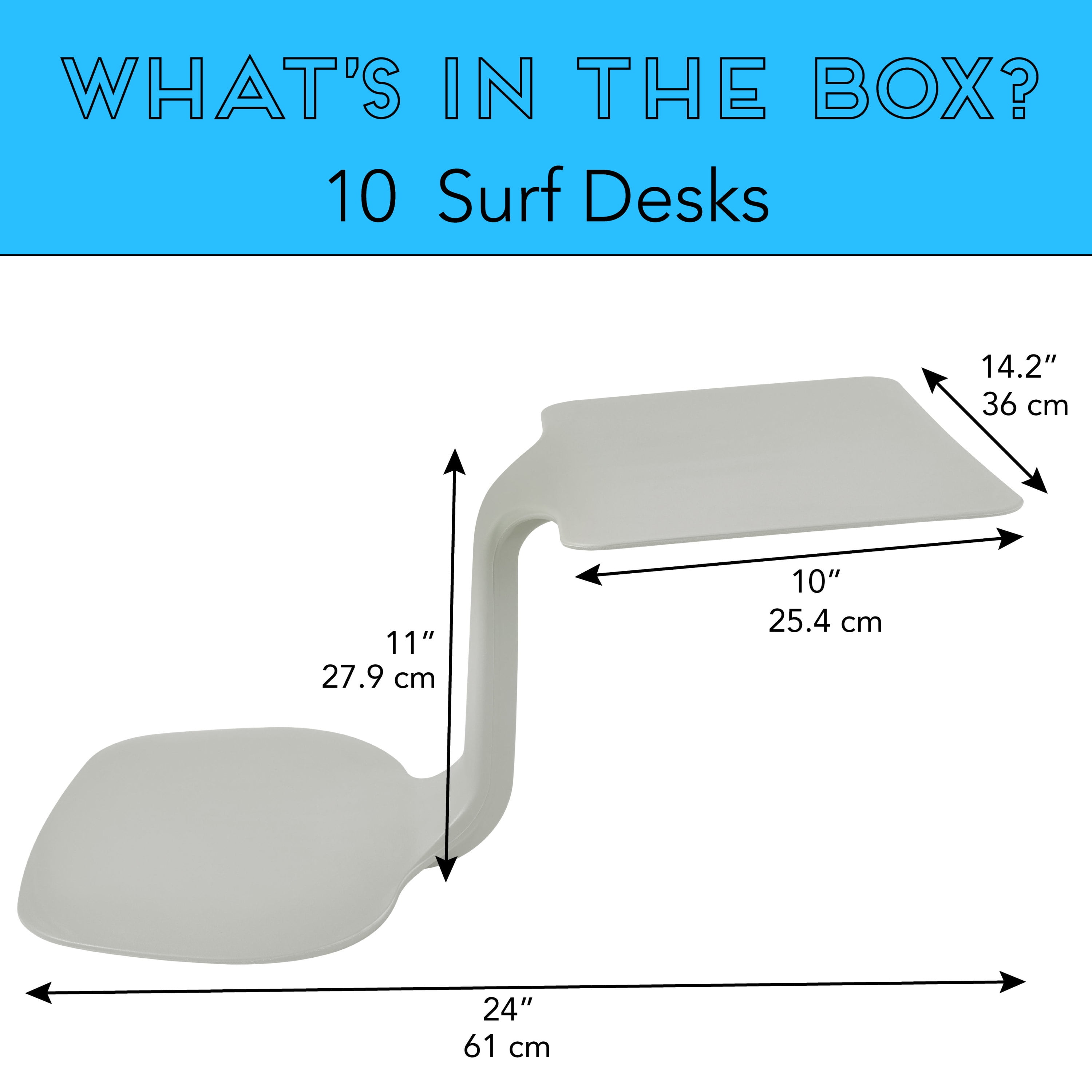 The Surf Portable Lap Desk - Light Grey - Walmart.com