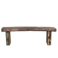 Ranch Style Rustic Teak Wood 55" Long Outdoor Bench | Distressed Wooden ...