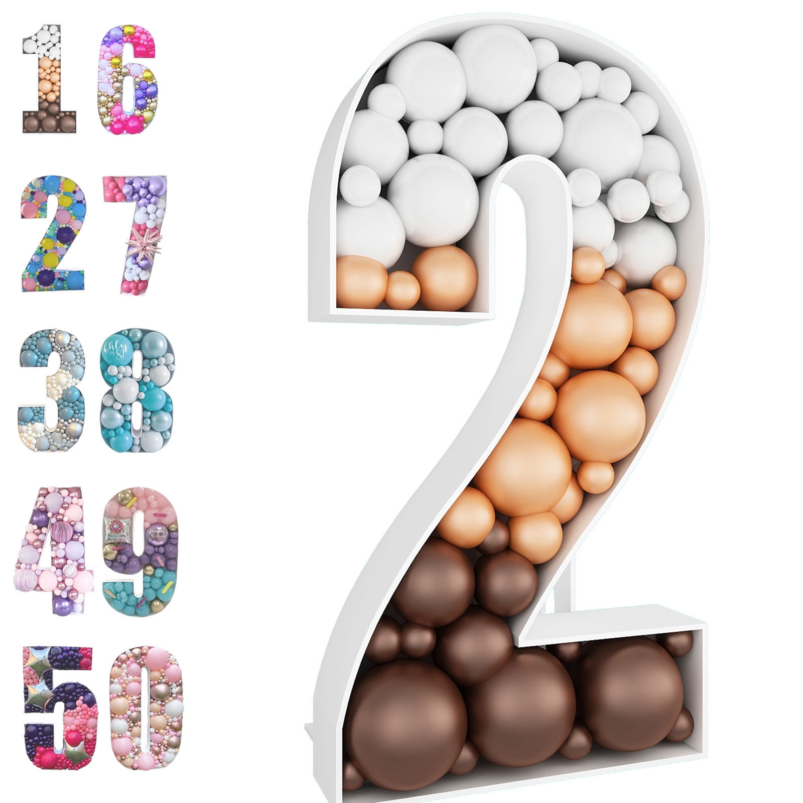 4ft Mosaic Balloon Frame Number 2, Marquee Pre-Cut Thick KT Board ...