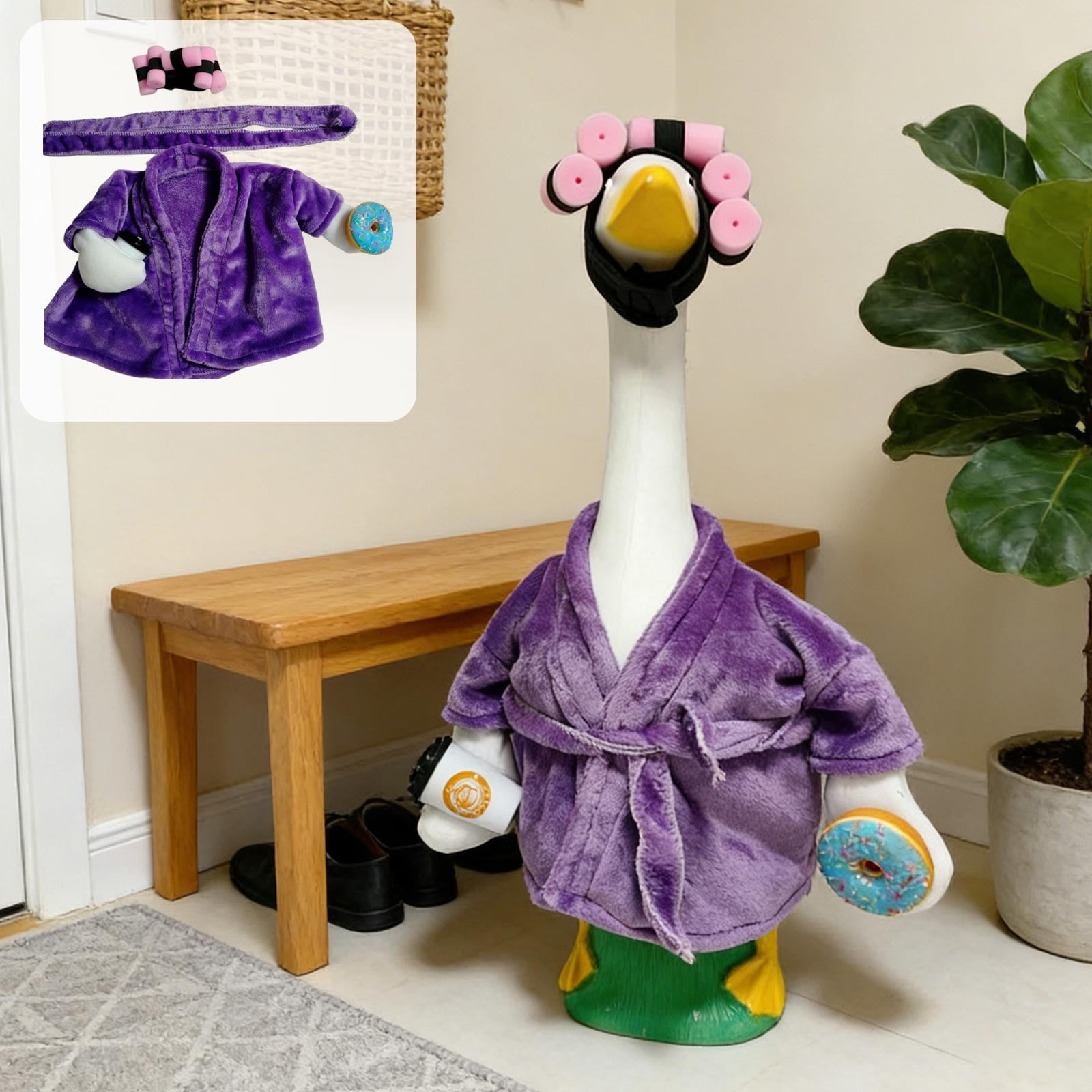 Click here for Fwttom Velvet Porch Goose Clot Hes  Plastic Statue... prices