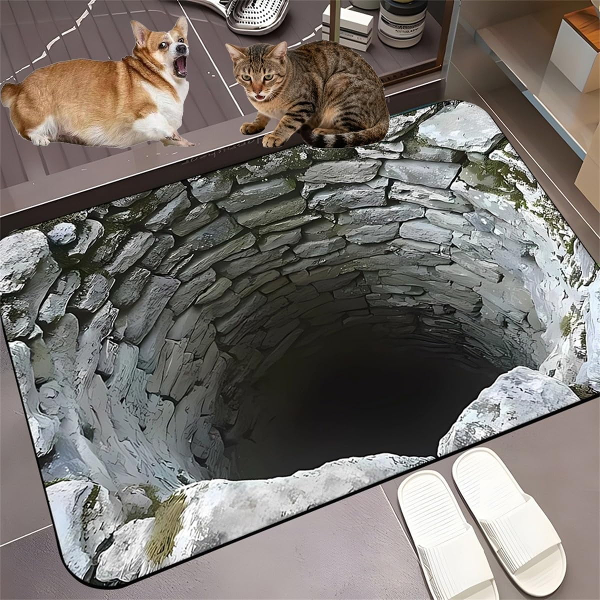 Click here for Yusong 3d Optical Illusion Hole In The Floor Rug F... prices