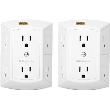 Cable Matters 3-Pack Grounded Electrical Wall Outlet with Energy Saving ...