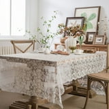 HongHeng Rustic Ivory Wedding Tablecloths Lace Chic Rectangular ...