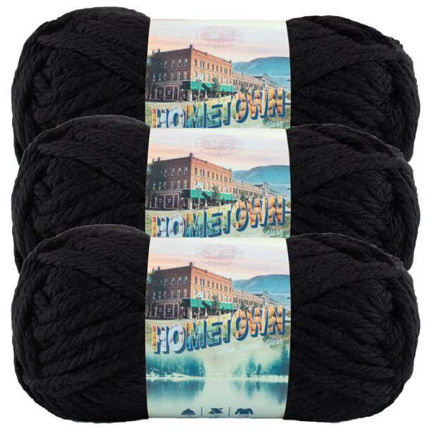 Lion Brand Yarn Hometown South Dakota Black Basic Super Bulky Acrylic ...