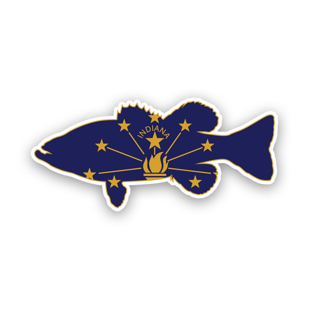 Indiana Bass Flag Sticker Decal - Self Adhesive Vinyl - Weatherproof ...