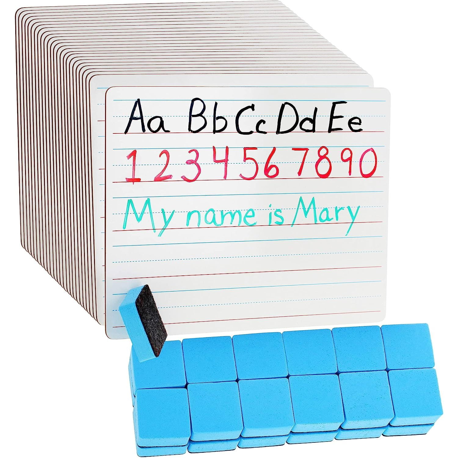 Bilot Small Dry Erase Board with Lines - 25 Pack of Classroom White ...