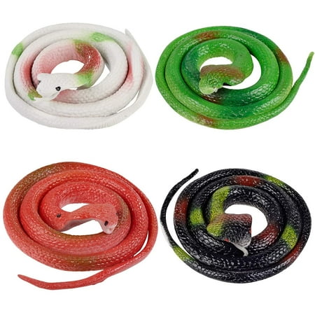 4 Pieces Realistic Rubber Snakes in 27.5 Inches, Fake Snake Snake Toys ...