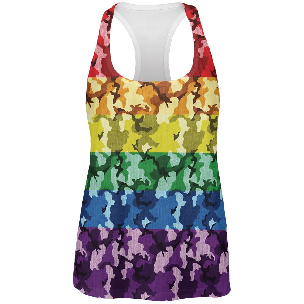 LGBT Camo Pride In The Military All Over Womens Work Out Tank Top ...