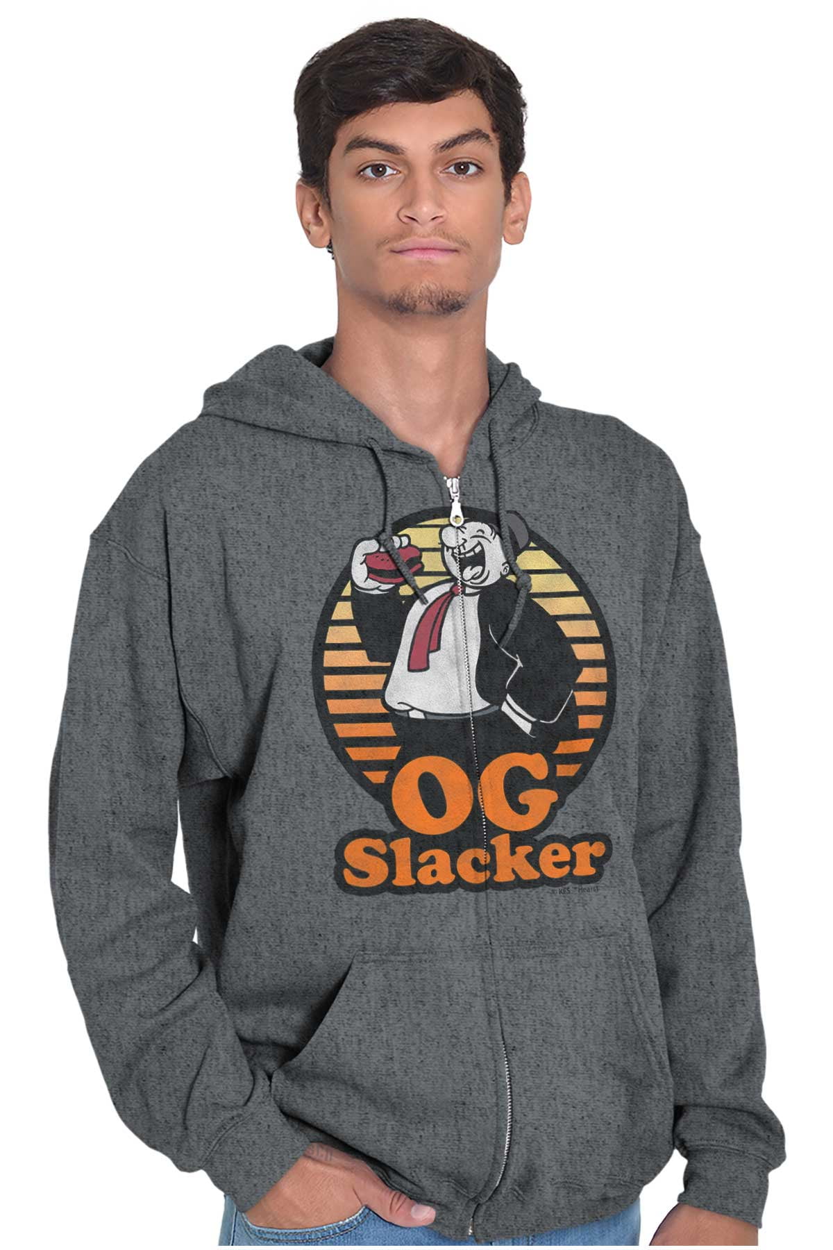 Popeye Wimpy OG Slacker Funny Retro Zip Up Hoodie Men's Women's Brisco ...