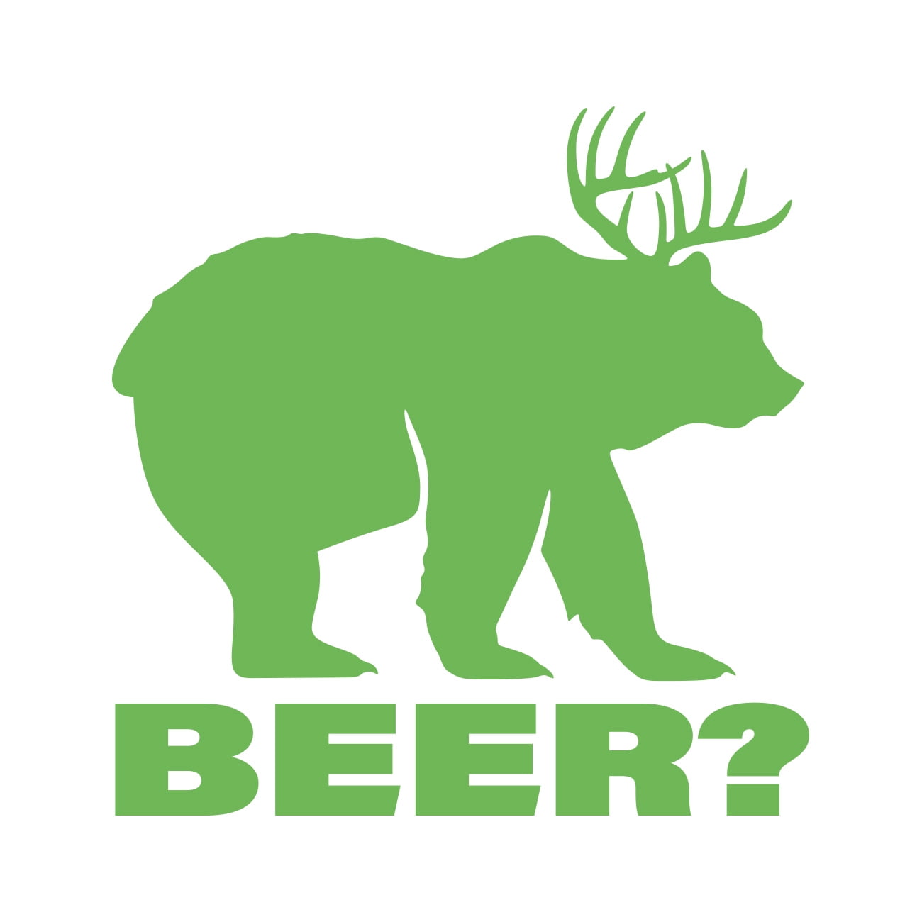 Beer Bear + Deer = Sticker Decal Die Cut - Self Adhesive Vinyl ...