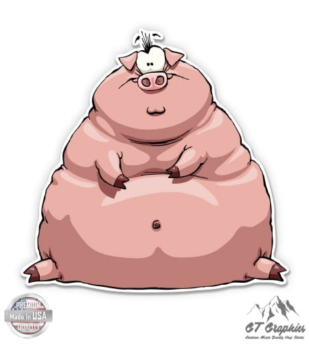 Fat Pig - 12" Vinyl Sticker Waterproof Decal - Walmart.com
