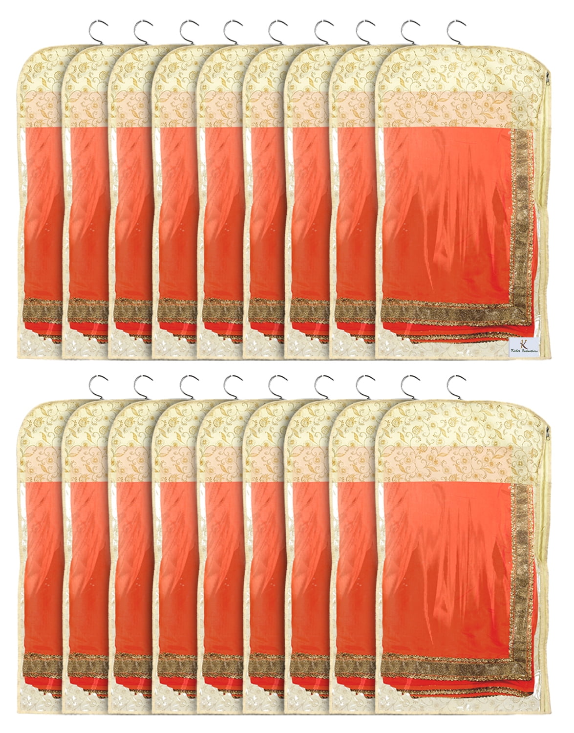 Kuber Industries Metalic Print Non)woven Hanging Saree Cover Wardrobe ...