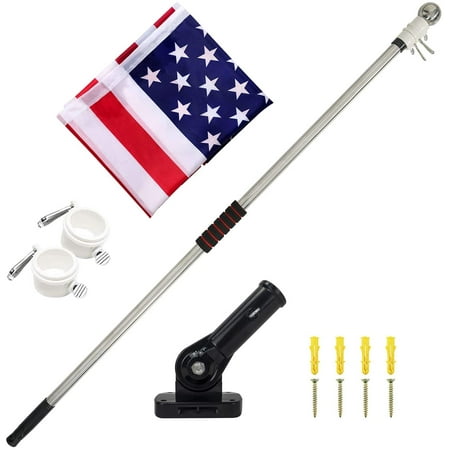 6.5FT Professional Flag Pole Kit,Tangle Free Spinning Flag Pole Set ...