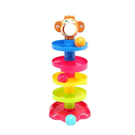 Ball Drop Toy Tower Roll Swirling Tower Stack Drop and Go Ramp Toy Set ...